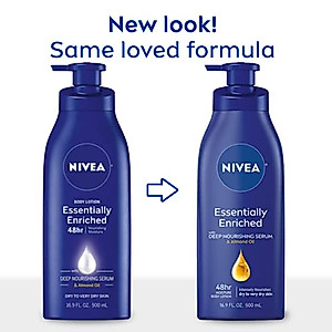 NIVEA Essentially Enriched Body Lotion,Dry to Very Dry Skin, 16.9 Fl Oz, Package may vary