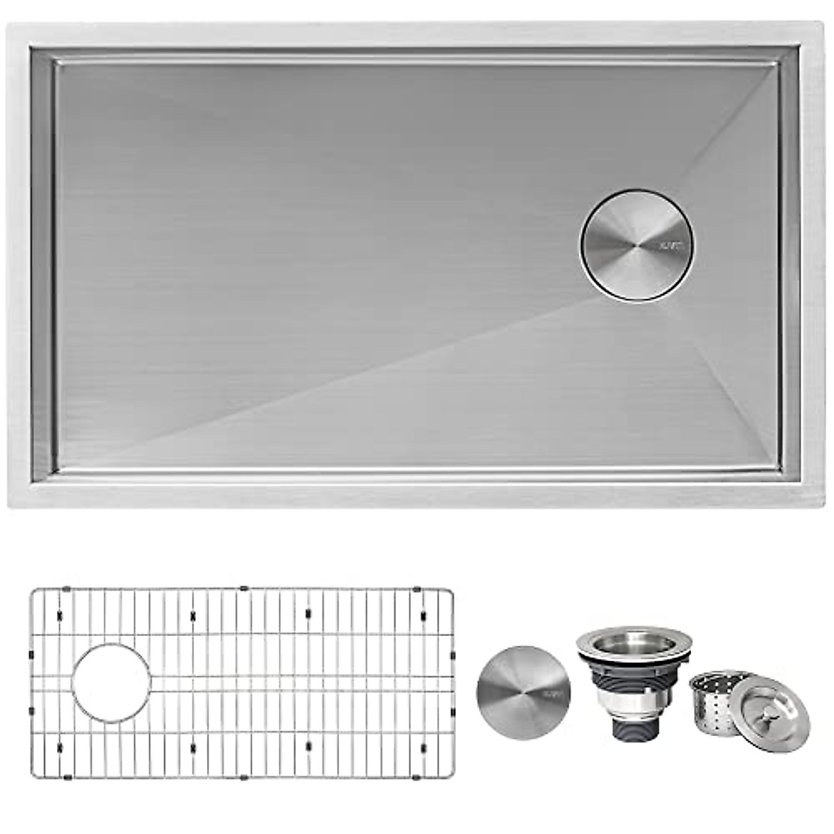 Ruvati 30-inch Slope Bottom Offset Drain Undermount Kitchen Sink Single Bowl - RVH7480