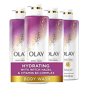Olay Hydrating Body Wash with Witch Hazel and Vitamin B3 (Pack of 4)