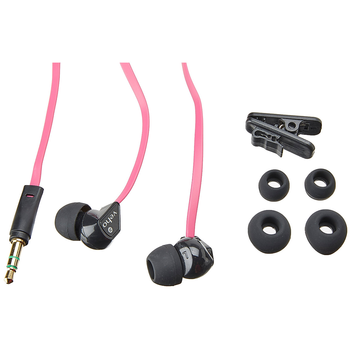 Veho VEP-003-360Z1-P 360 Stereo Noise Isolating Earphones with Flex 'Anti' Tangle Cord System, Pink