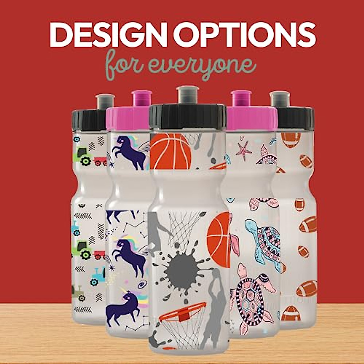 50 Strong Kids Water Bottle | 22 oz. BPA- Free Sports Squeeze Water Bottles with Pull Top Cap |Perfect Water Bottle for School | Reusable & Durable for Boys & Girls | Made in USA