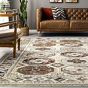 nuLOOM Astrid Traditional Motif Fringe Area Rug, 8' 10" x 12', Beige