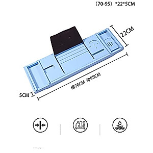 LDCHNH Extendable Bathtub Tray Bath Tray Bathroom Storage Spa Bath Tub Tray Bridge Shelf Organizer Reading Rack