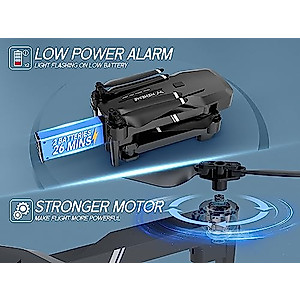 NEHEME NH760 Drones with 1080P HD Camera for Adults, WIFI FPV Live Video, RC Quadcopter Foldable Drones for Kids Beginners, Headless Mode, One Key Start Toys Gifts with 2 Batteries, Upgraded Version