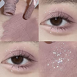 6 Colors Liquid Glitter Eyeshadow Sparkle Eye Makeup Sticks Set.Quick Drying & Easy to Apply.Pink#