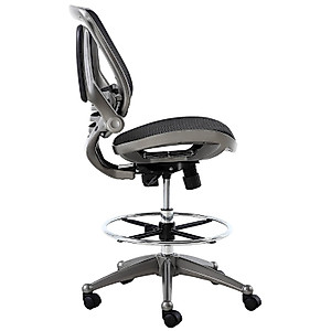 Harwick Evolve All Mesh Heavy Duty Drafting Chair, Gunmetal Finish
