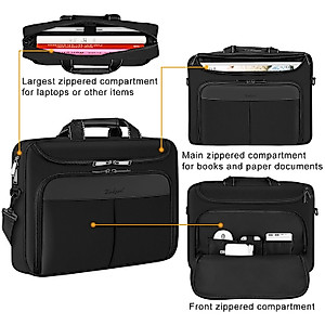 Enkinil 15.6-16.2 inch Waterproof Protective Laptop Messenger Briefcase with Adjustable Shoulder Strap Men Women Travel/Business Bag Compatible with Macbook Pro 16 inch A2141/A2485