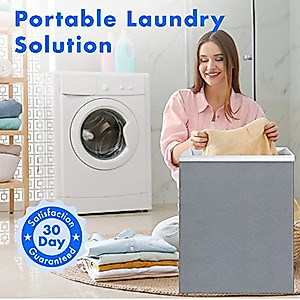 Laundry Basket Laundry Hamper With Lid, Clothes Hampers for Laundry, Collapsible Laundry Baskets with Lid, Dirty Clothes Hamper For Bedroom, Tall Laundry Basket Organizer, Large Laundry Basket Bag Bin