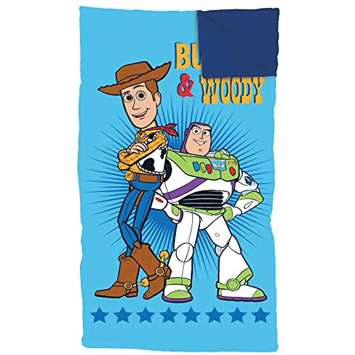 Jay Franco Disney Pixar to Infinity & Beyond Slumber Sack - Cozy & Warm Kids Lightweight Slumber Bag - Featuring Woddy and Buzz Lightyear (Official Disney Pixar Product)