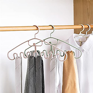 oldman Wave Pattern Stackable Hanger Multifunctional Plastic Hanger Storage Rack Sturdy Non-Slip Non-Slip Modern Minimalist Hanger Suitable for Hanging Clothes Silk Scarves Suspender Tie,White