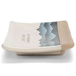 Demdaco Love That Mountain Air Sky Blue 6 x 3.5 Stoneware Everyday Kitchen Rectangle Spoon Rest