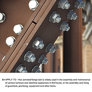 METALLIXITY Flanged Hex Head Bolts (M10x30mm) 10pcs, Hexagon Serrated Flange Bolt Fully Thread Screw - for House Construction Hardware Fasteners