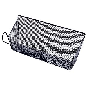 Haoun Bedside Hanging Storage Basket Office Desk Dormitory Iron Mesh Origanizer Caddy for Book Phone Magazine Holder-Black