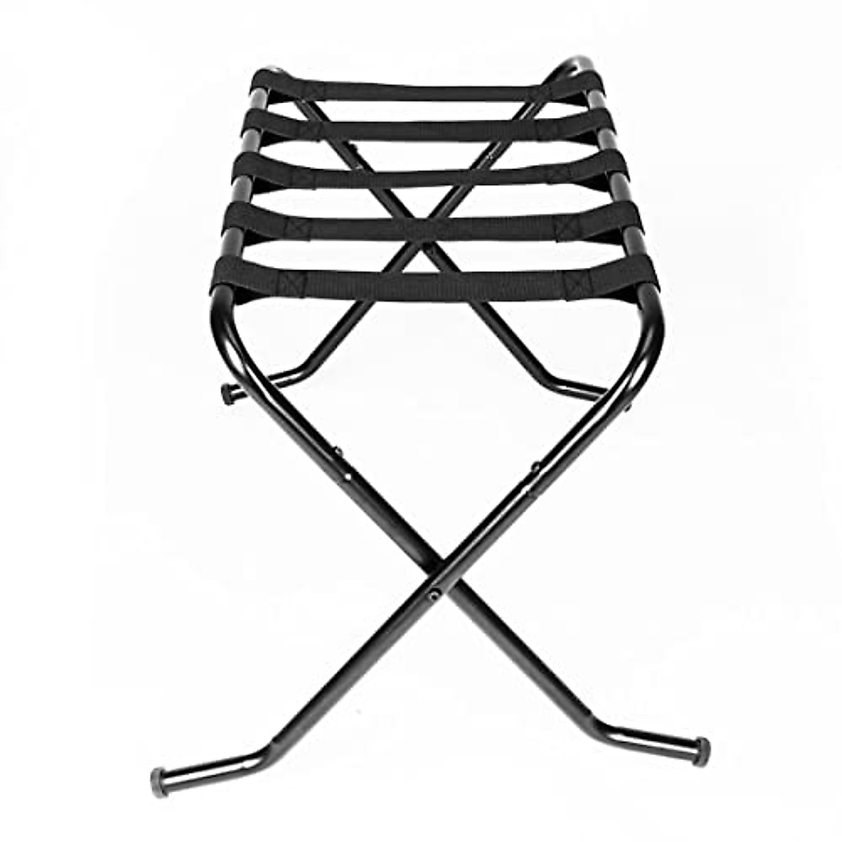 ADUZA Folding Luggage Rack, Collapsible Metal Suitcase Stand with Durable, Holds up to 110 lb for Guest Room, Suitcase Stand, Foldable Steel Frame, for Hotel, Bedroom, 27.2 x 15 x 20.5 Inches Black