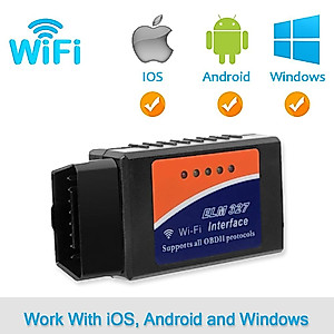 Elm327 WiFi OBD2 Interface Can Bus Scanner Diagnostic Tool with Original 25k80 Chip Support iOS/Android V2.1