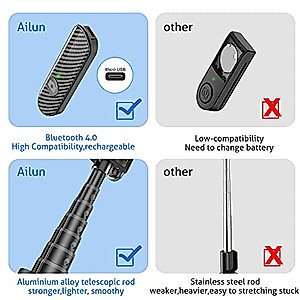 Ailun Selfie Stick Tripod,Extendable Aluminum,3 in 1,Bluetooth Wireless Remote and 360 Rotation Stand for iPhone 14/13/12/11/11 Pro/XS Max/XS/XR/X/8/7,and More Smartphones