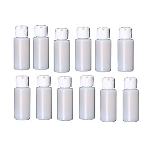 Natural Farms 1 oz Plastic Flip Top Pour Spout Bottles - 12 Pack - for Essential Oils, Perfumes, Lotions