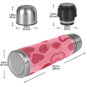 Stainless Steel Leather Vacuum Insulated Mug Bubble Thermos Water Bottle for Hot and Cold Drinks Kids Adults 16 Oz