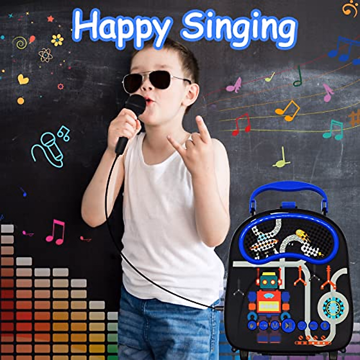 Kids Karaoke Machine for Boys Girls with 2 Microphones Portable Toddler Singing Machine Bluetooth Children Karaoke Toy Speaker Gift for Birthday Festival
