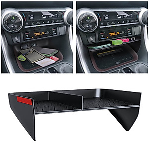 DIAMOOKY Upgraded Center Console Organizer Compatible with Toyota RAV4 2024 2023 2022 2021 2020 2019 Interior Accessories, Gear Shift Storage Tray Secondary Box Insert Divider - 2pcs