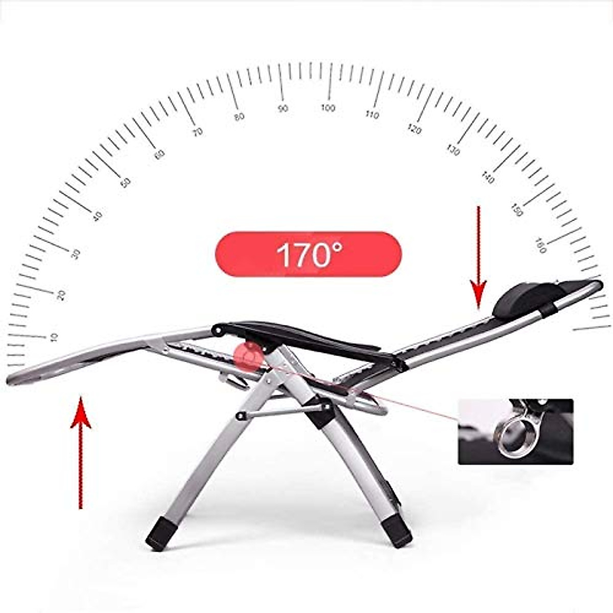 XZGDEN Lightweight Sun Lounger Camping Chairs Zero Gravity Reclining Garden Sun Lounger Chair with Adjustable Padded Headrest and Practical Cup Holder Portable Folding Recliner, Cushion Optional