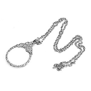 Elegant Magnifying Glass Necklace, Portable Necklace Magnifier Pendant, Delicate Reading Magnifying Glass with Chain Necklace, Light Weight Magnifier for Seniors Reading, Inspection, Coins, Jewelry