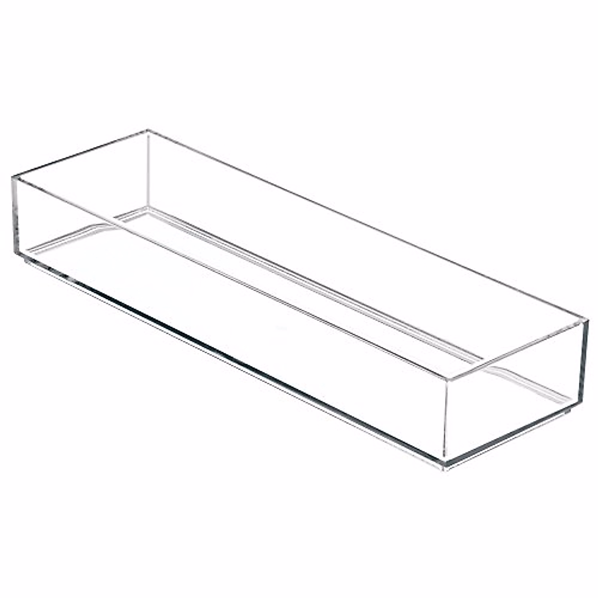 iDesign Clarity Plastic Drawer Organizer, Storage Container for Silverware, Utensils, Kitchen Gadgets in Pantry, Cabinets, Countertops, 4" x 12" x 2" - Clear