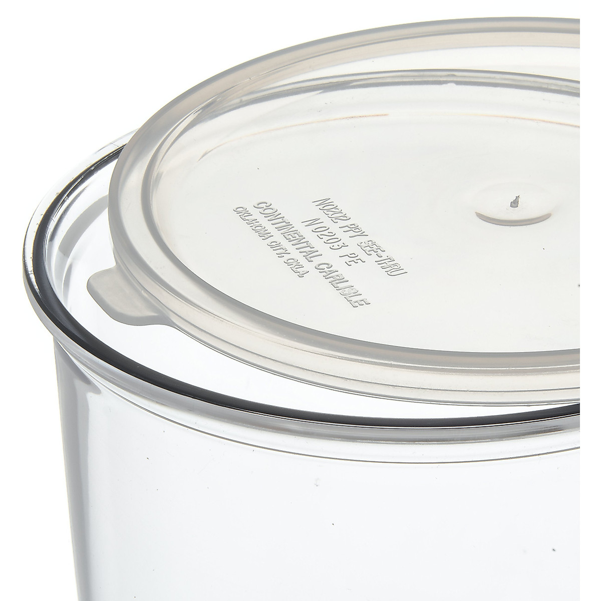 Carlisle FoodService Products Classic Round Storage Container Crock with Lid for Kitchen, Restaurants, Home, Plastic, 2.7 Quarts, Clear