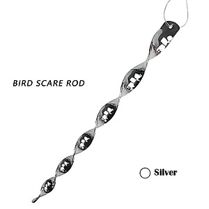 HAISENGO Bird Deterrent Scarer Rods Reflective Outdoor Bird Scarer to Keep Pigeon and Woodpecker Away from Garden or Yard, 11.8 Inches (Silver(10pcs))