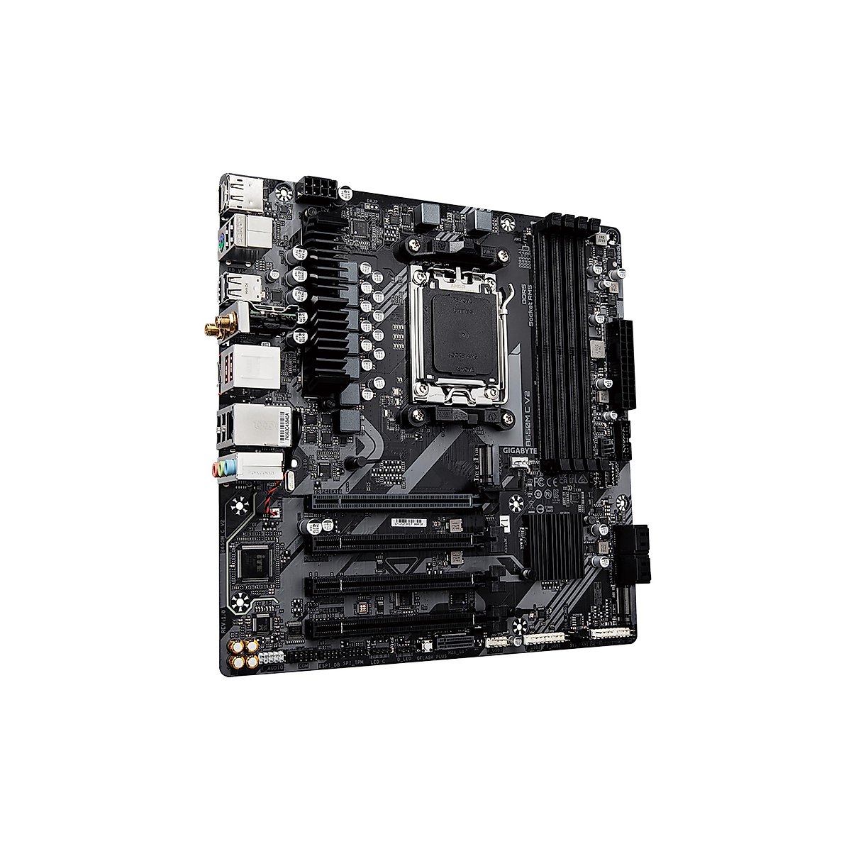 GIGABYTE B650M C V2 (AM5/ LGA 1718/ AMD/ B650/ Micro-ATX/ 5-Year Warranty/ DDR5/ PCIe 4.0 M.2/ PCIe 4.0/ USB 3.2 Gen1 Type-C/ 1GbE LAN/Motherboard)