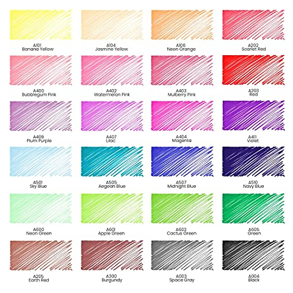 ARTEZA Permanent Markers, Set of 24, Ultra-Fine Tip, Retro Pop Colors