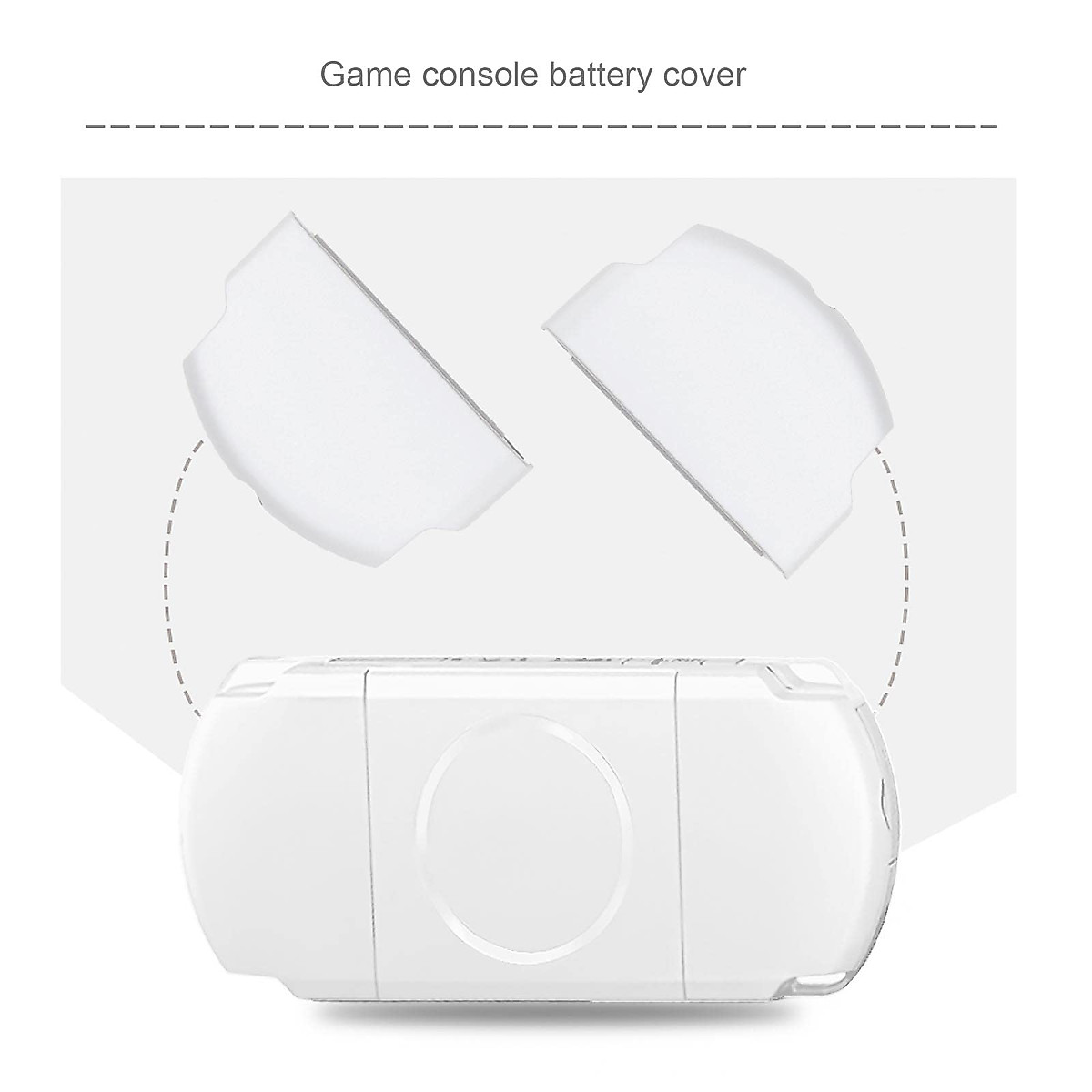 SING F LTD 2PCS Replacement Battery Door Covers Cases Protectors Compatible with Sony PSP 2000 2003 2004 3000 3003 3004 White Plastic Console Accessories