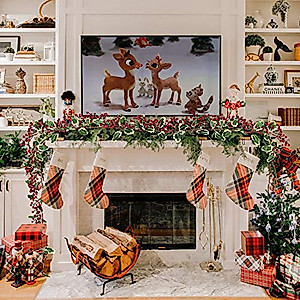 DearHouse 7FT Red Berry Christmas Garland with Pine Cone Garland Artificail Garland Indoor Outdoor Garden Gate Home Decoration for Winter Holiday New Year Decor