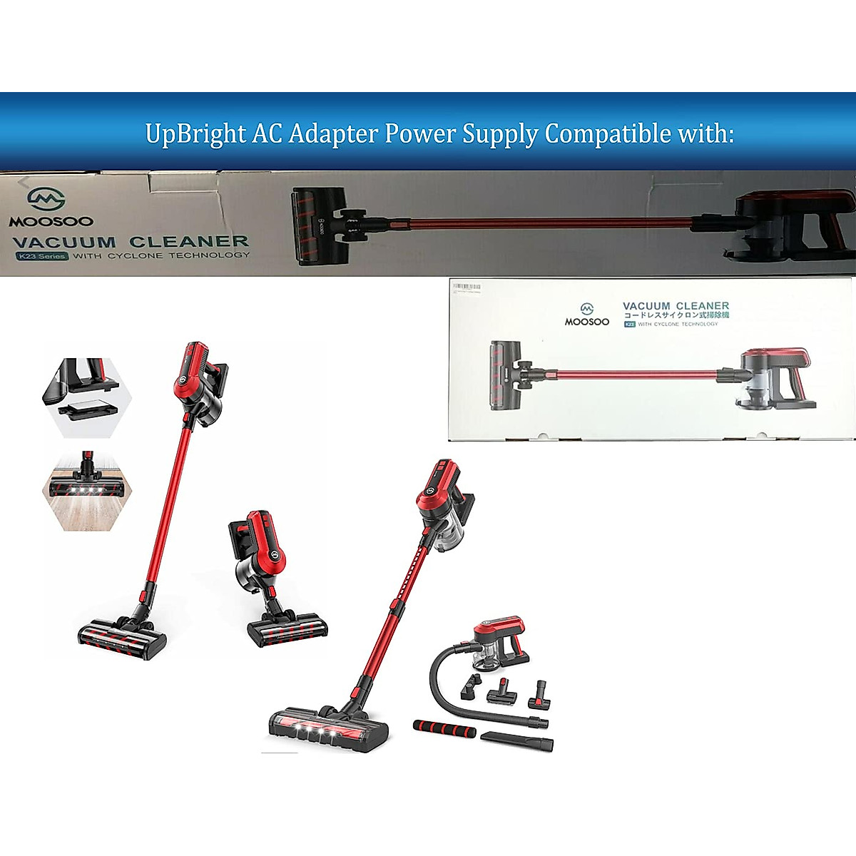 UpBright 31V AC/DC Adapter Compatible with MOOSOO K23 Pro K23Pro K20 25.9V Li-ion 2200mAh Lithium-ion Liion Battery Cordless Vacuum Cleaner 3YE GQ18-310050-AJ GQ18-310050-AK 500mA Power Supply Charger