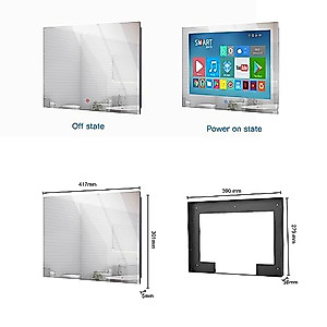 Haocrown 15.6 Inch Small Waterproof TV for Bathroom Showe Kitcken, Smart Touch Screen Mirror Television Built-in Android 11 System 2.4G/5G Wi-Fi Bluetooth (HG156BM, 2023)