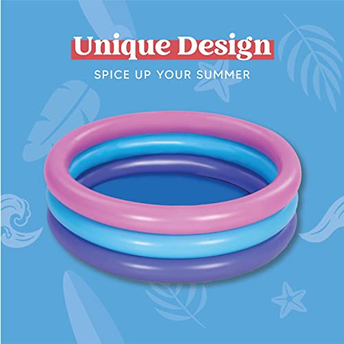 2 Packs 34'' Multicolor Inflatable Kiddie Pools, Baby Swimming Pool Set, Seasonal Merriment for Kids Water Pool Pit Ball Pool Indoor&Outdoor (34’’ x 10’’)