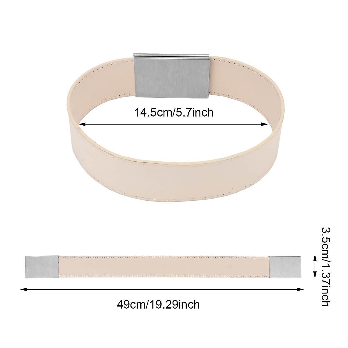 Magnetic Curtain Tiebacks Leather Curtain Outdoor Ties Modern Tie Backs Drapes Curtains Buckle Drapery Holdbacks for Home Office Cafe Balcony Decor 2 Pcs (Rice White)