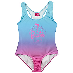 Barbie Swimming Costume | Malibu Beach Womens Swimsuit | Pink One Piece Swimsuit for Women | L | Official Merchandise