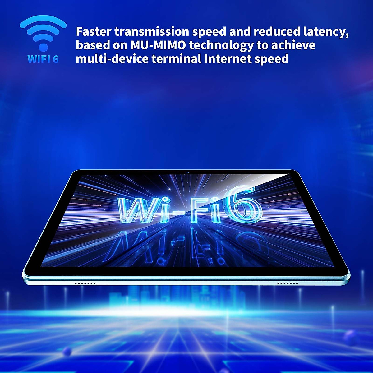 Android 13 Tablet 10 inch Tablets with 8GB RAM 64GB ROM 1TB Expand, 1280x800 IPS Touchscreen, WiFi 6, Dual Camera, 6000mAh Battery, GMS, Quad-Core, Bluetooth 5.0 (Blue) (K12)