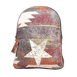Myra Bags Superior Canvas, leather & Rug Backpack S-1927, Multicolour, Large