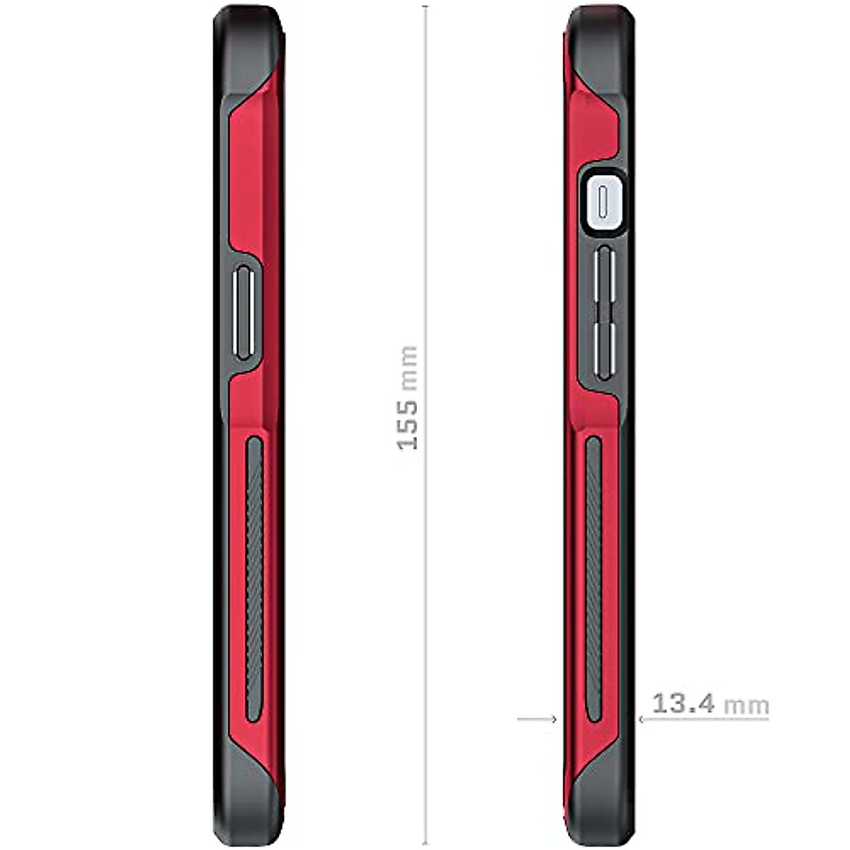 Ghostek ATOMIC slim iPhone 13 mini Phone Case with Real Carbon Fiber and MagSafe Ring Magnet Built-In Red Aluminum Bumper Armor Covers Designed for 2021 Apple iPhone13 mini (5.4") (Carbon Fiber - Red)