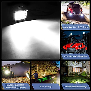 Nilight Led Light Pods 2PC 4Inch 60W Flood Spot Combo Triple Row Driving Lamp Roof Bumper Off Road LED Work Lights Pods for Van Camper Wagon Car Pickup Golf Cart ATV UTV SUV Truck Boat 4x4