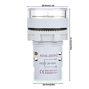 YWBL-WH AC Round Frequency Meter LED Digital Display Hz Frequency Indicator Light