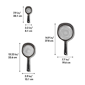 OXO Good Grips 3-Piece Strainer Set (Black) and 2-Piece Plastic Cutting Board Set (Clear)