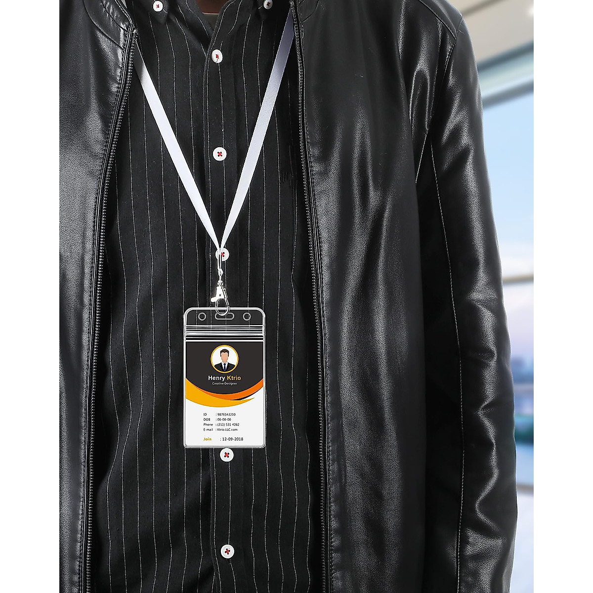 KTRIO 10 Pack ID Badge Holders, Clear Card Holder for Breakaway Lanyard, Multi ID Holder with Waterproof Resealable, Name Tag Badge Holder for Nurses, Office and School, Vertical