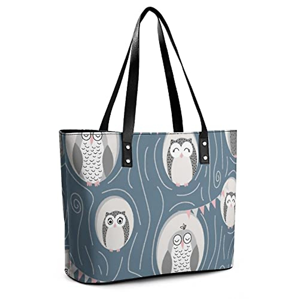 Womens Handbag Owls Leather Tote Bag Top Handle Satchel Bags For Lady