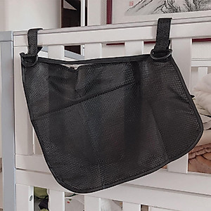Colcolo Universal Multifunction Buggy Net Bag Baby Stroller Side Hanging Mesh Bags Organizer Pouch Lightweight Carrying Diapers Pocket Gift, Black