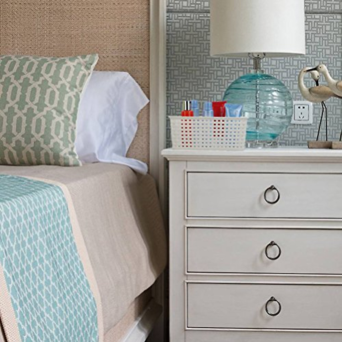 Qskely Plastic Storage Baskets/Bins Organizer for Bathroom, 6-Pack