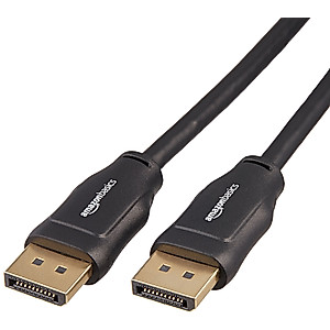 ViewSonic VX3276-MHD 32 Inch 1080p Widescreen IPS Monitor with Ultra-Thin Bezels, Screen Split Capability HDMI and DisplayPort and Amazon Basics DisplayPort 1.2 Cable, 21.6Gbps High-Speed, 4K@60Hz, 2K@165Hz, Gold-Plated Plugs, 6 Foot, Black