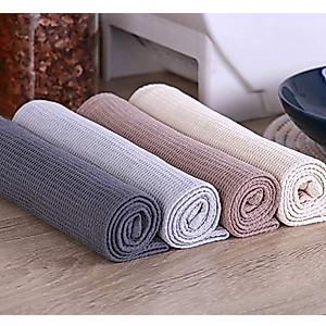 PY HOME & SPORTS Dish Towels Set, 100% Cotton Waffle Weave Kitchen Towels 4 Pieces, Super Absorbent Kitchen Hand Dish Cloths for Drying and Cleaning (17 x 25 Inches, Set of 4)